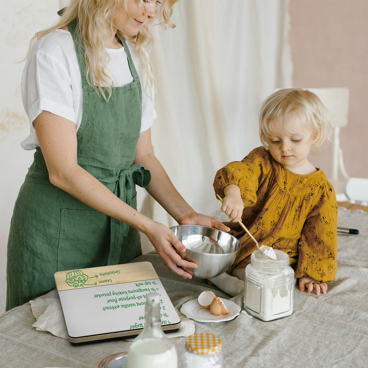 Audio-Visual Direct® | Wood & Glass Desktop Computer Notepad Set