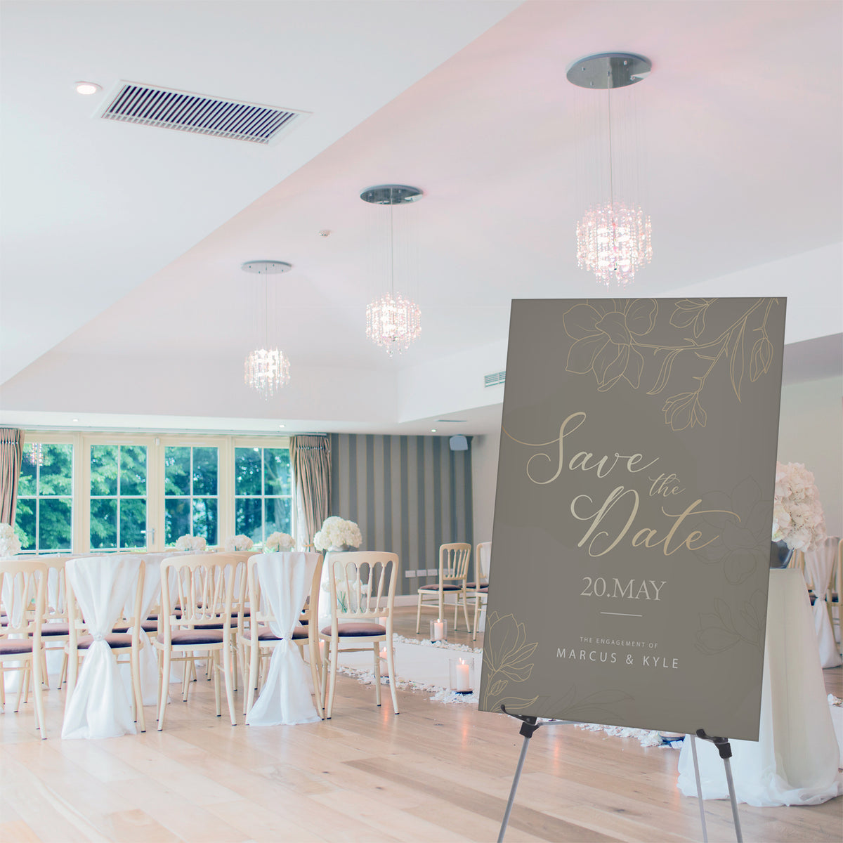 Audio-Visual Direct® | Sign Display Easels 70" - Black & Silver