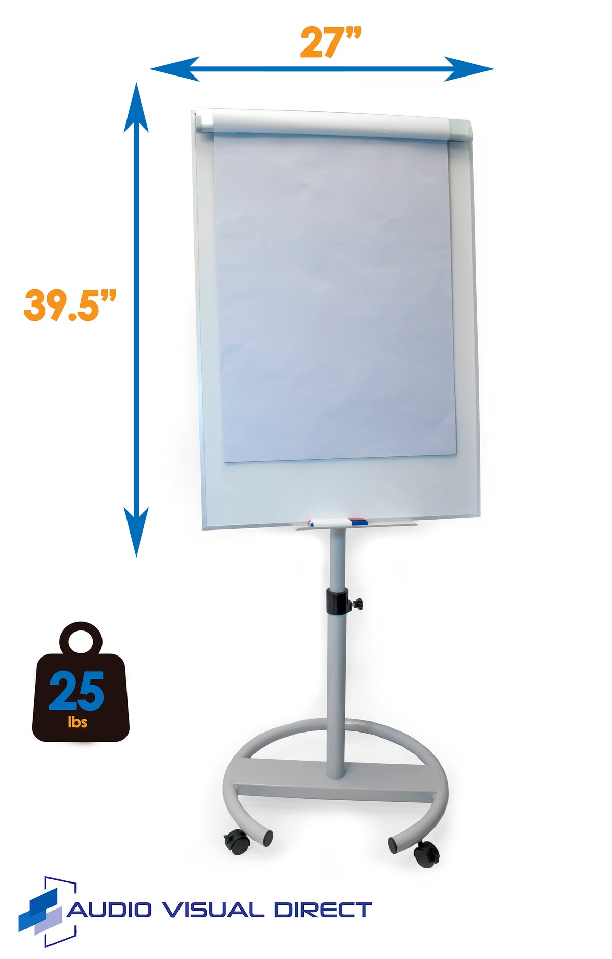 Heavy-Duty Mobile Magnetic Dry-Erase Flipchart Easel - Audio-Visual Direct